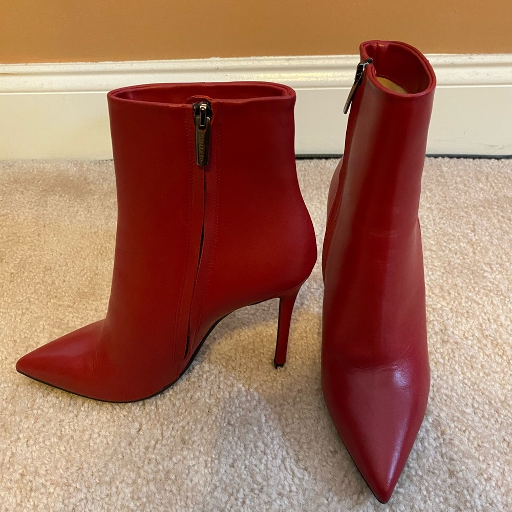 Red Leather Boots - Gem